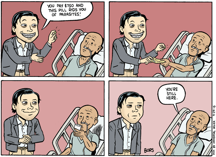 Editorial cartoon: Parasite removal